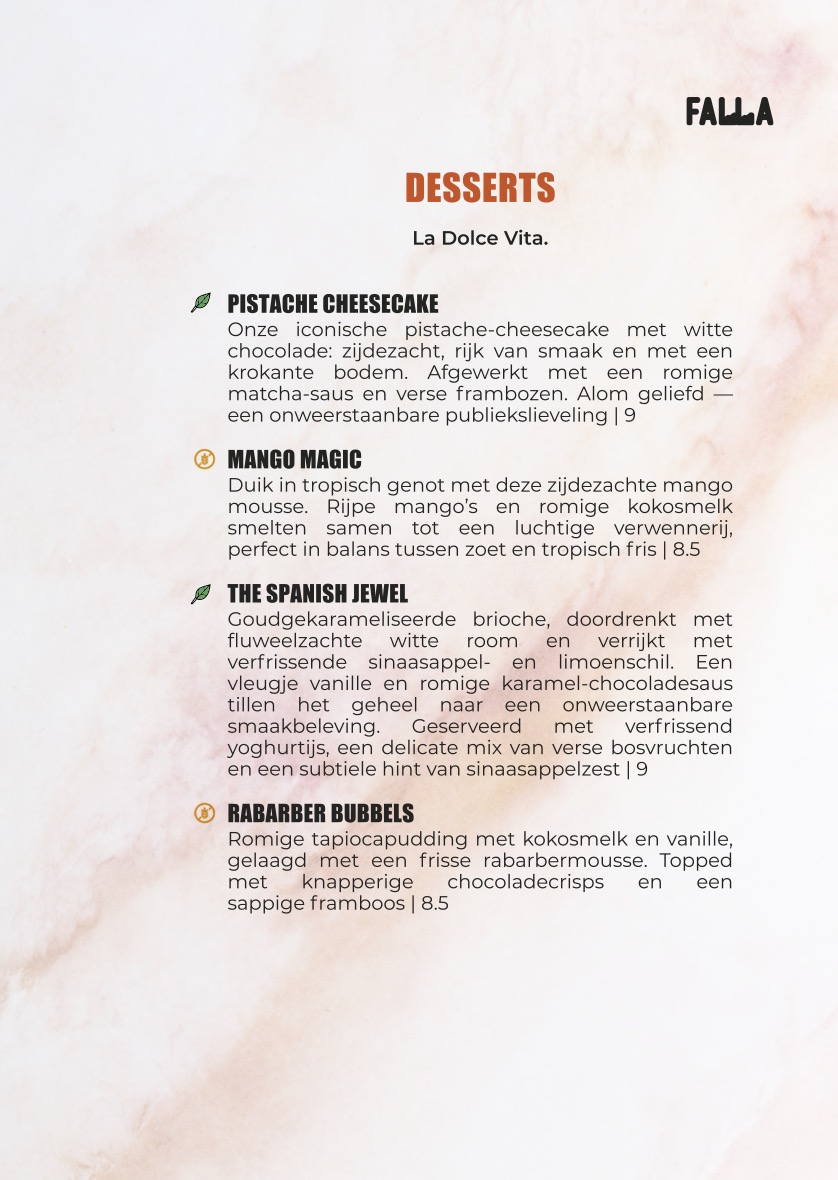 Menu | FALLA